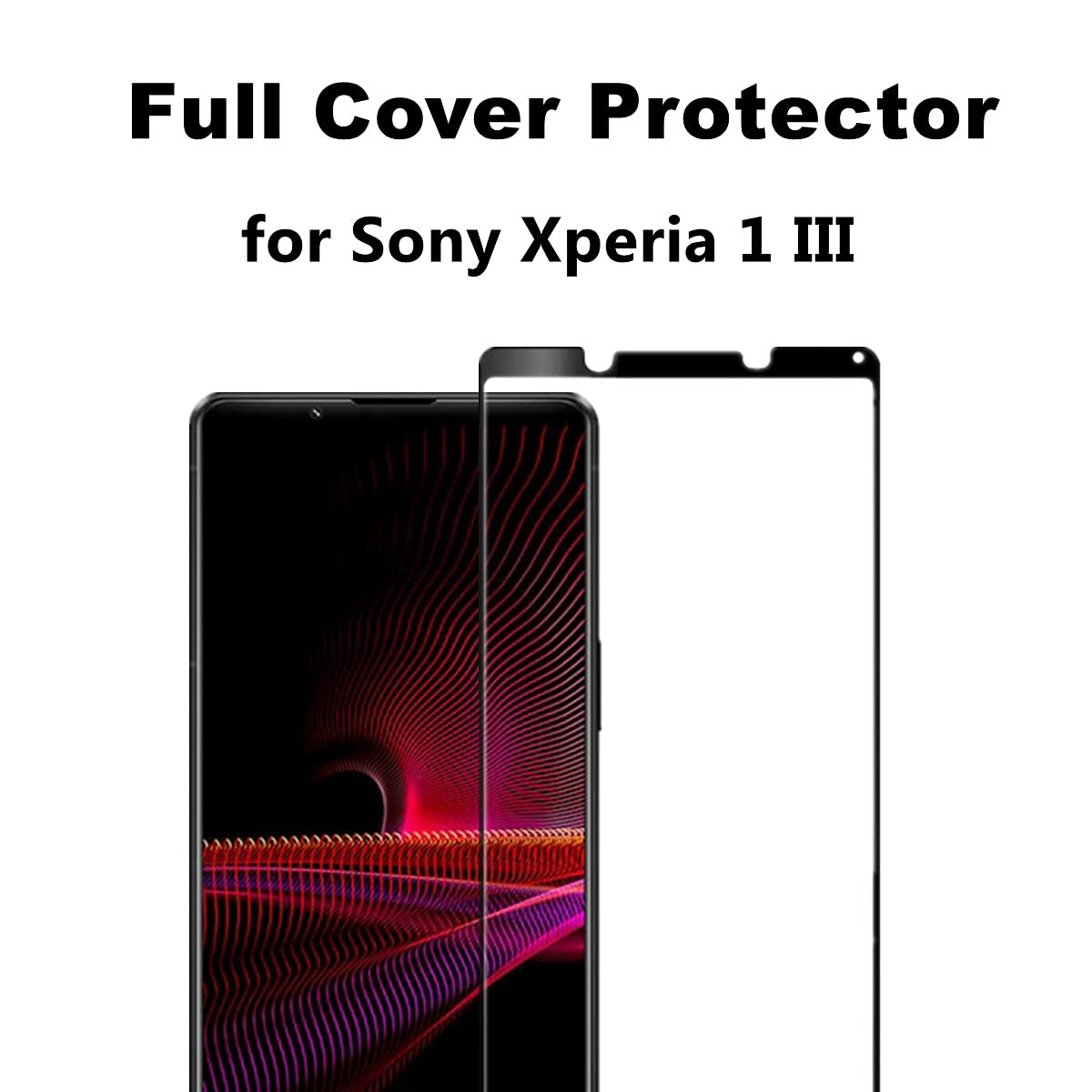 AISELAN for Sony Xperia 1 III 5G 3D Curved Screen Tempered Glass - [2 Pcs] High Clear Full Coverage Screen Protector for Sony Xperia 1 III 5G Phone