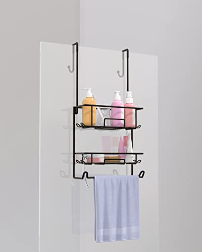 TreeLen Shower Caddy over the Door Rustproof Hanging Shower Organizer with 12 Hooks Shampoo Towel Holder for Bathroom Storage Shelf Rack -Bronze …