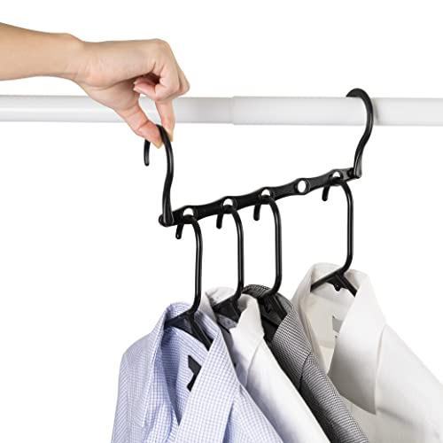 Exultant Dynamics - Stainless Steel Pant Hangers - Essential Hangers Space Saving Bundle - Set of 5 β Organizer for Clothes β Closet Space Saver β Hang 25 Clothing Items