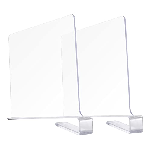 ERFEI Shelf Dividers for Closet Organization Clear Acrylic Shelves Organizer Multifunction Closet Separator in Bedroom Kitchen and Office (12pcs)