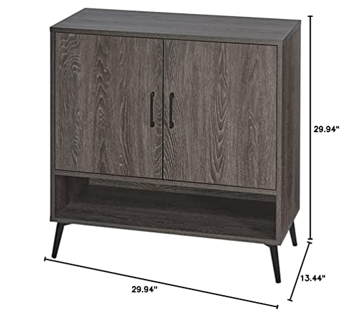 RiverRidge Woodbury Collection Shoe Organizer Cabinet, Dark Weathered Woodgrain