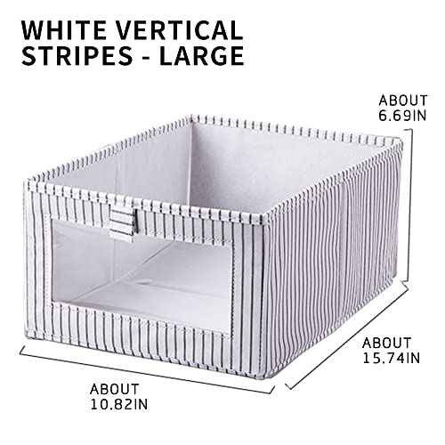 VincentLulu Storage Basket Bins Large foldable Closet Organizers Storage Box with Handles ,Cubes Organizer for Shelf (2-Pack).