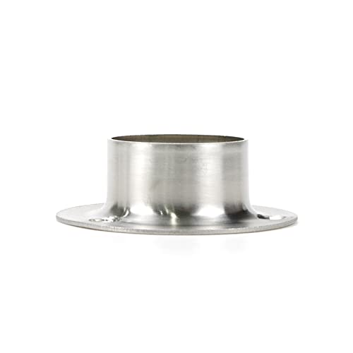 Rannb Stainless Steel Closet Rod Flange Holder Shower Rod Flange Set Socket Bracket Support Fits 32mm/1.25" Rod - 8pcs