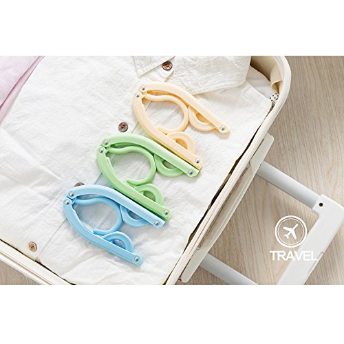 12PCS Folding Travel Hangers β 3 Section Design, Collapsing Clothing Hangers, Space Saving and Lightweight for Easy Carrying and Storing β Strong Plastic and Aluminum Alloy Rivets (Pack of 12)