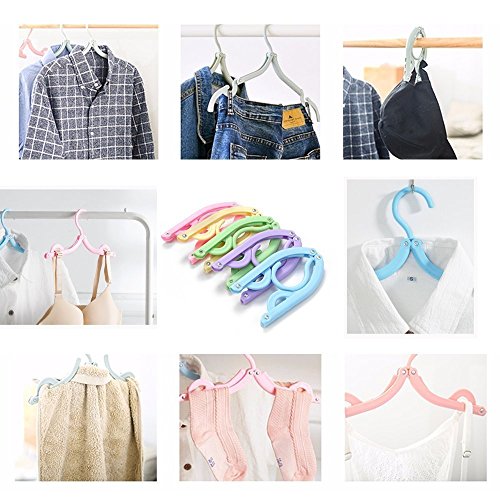 12PCS Folding Travel Hangers β 3 Section Design, Collapsing Clothing Hangers, Space Saving and Lightweight for Easy Carrying and Storing β Strong Plastic and Aluminum Alloy Rivets (Pack of 12)