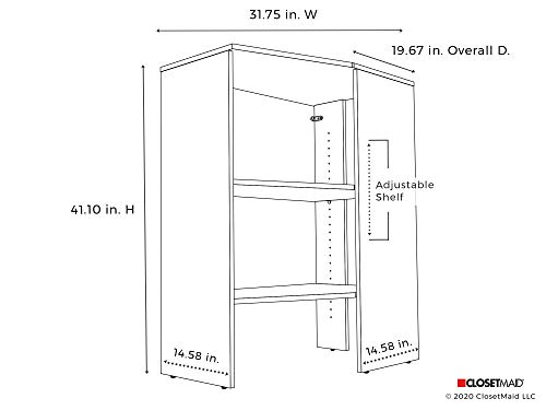 ClosetMaid SuiteSymphony Wood Corner Shelf Unit, 2 Shelves, Adjustable, Stacking, For Storage, Closet, Clothes, Shoes, Décor, Pure White, 41.13" X 19.63" X 31.75" Corner Unit