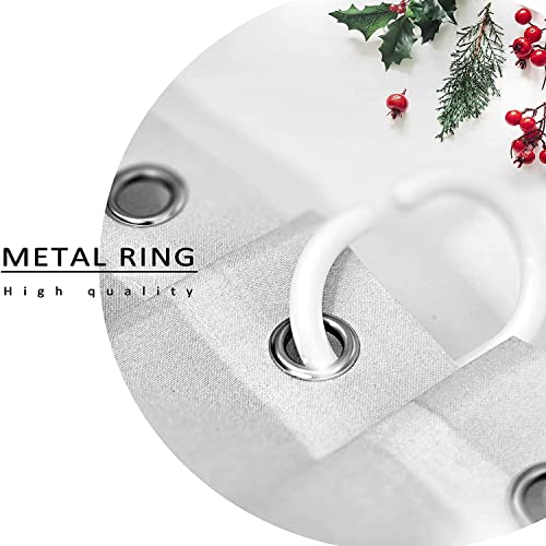MrLYouth Christmas Bathroom Sets Snowman Shower Curtain with Contour Mat,Toilet Lid Cover,Accessories with 12 Plastic Hooks 4 Pieces Waterproof Fabric Bath Sets