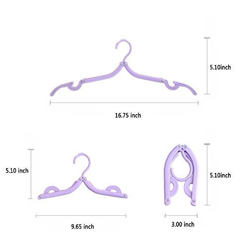 12PCS Folding Travel Hangers β 3 Section Design, Collapsing Clothing Hangers, Space Saving and Lightweight for Easy Carrying and Storing β Strong Plastic and Aluminum Alloy Rivets (Pack of 12)