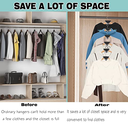 Xukrat 18 Pcs Space Saving Hanger Hooks, New Clothes Hanger Connector Hooks, AS SEEN ON TV, Closet Space Connection Hooks Cascading for Organizer Closet, Create Up to 5X Closet Space