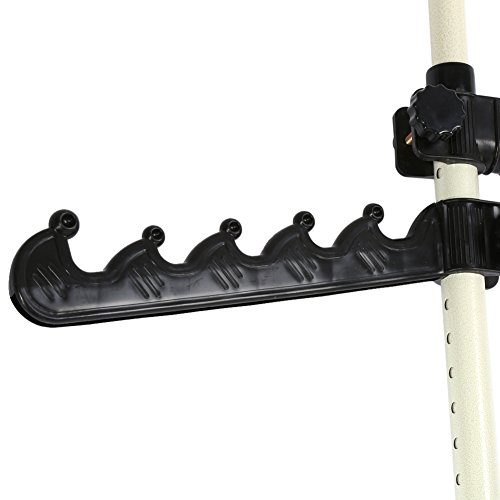 Estink Garment Rack Clothing Hanger, Heavy Duty Adjustable Closet Rod Double Rail,Simple No Drilling for Bedroom Freestanding Wardrobe Closet Organizer System,3 Vertical Poles 4 Bars