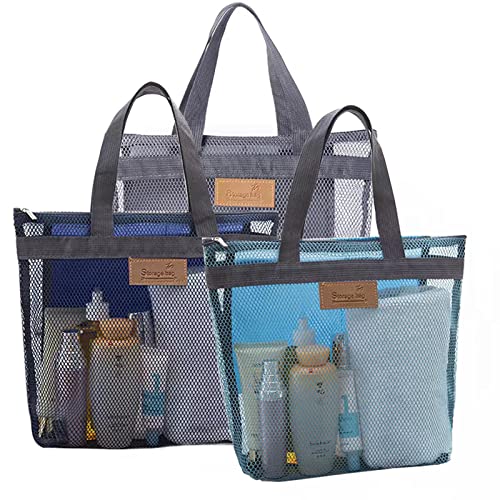 CHuikp Portable Shower Caddy ，3 Pcs Portable Shower Mesh Caddy Bag Dry Hanging Portable Shower Tote Bag ，Shower Caddy Suitable For Travel Swimming Sports Gym Camp Shopping College Dorms.