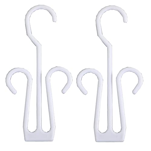 luzen 8Pcs Plastic Slippers Display Hanger Flip Flops Slippers Drying Hanging Shoe Rack Shoe Organizer with Double Hooks for Shoe store and Home Use, White