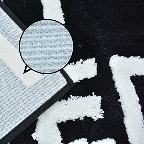 Zeeinx Get Naked Bathroom Shower Curtain Sets with Rugs Non Slip Absorbent Get Naked Bath Rugs Funny Bathroom Decor Shower Curtain Sets with 12 Hooks,72" x 72" Black