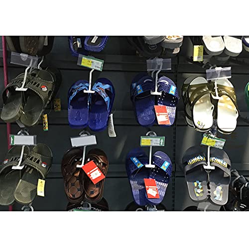 luzen 8Pcs Plastic Slippers Display Hanger Flip Flops Slippers Drying Hanging Shoe Rack Shoe Organizer with Double Hooks for Shoe store and Home Use, White