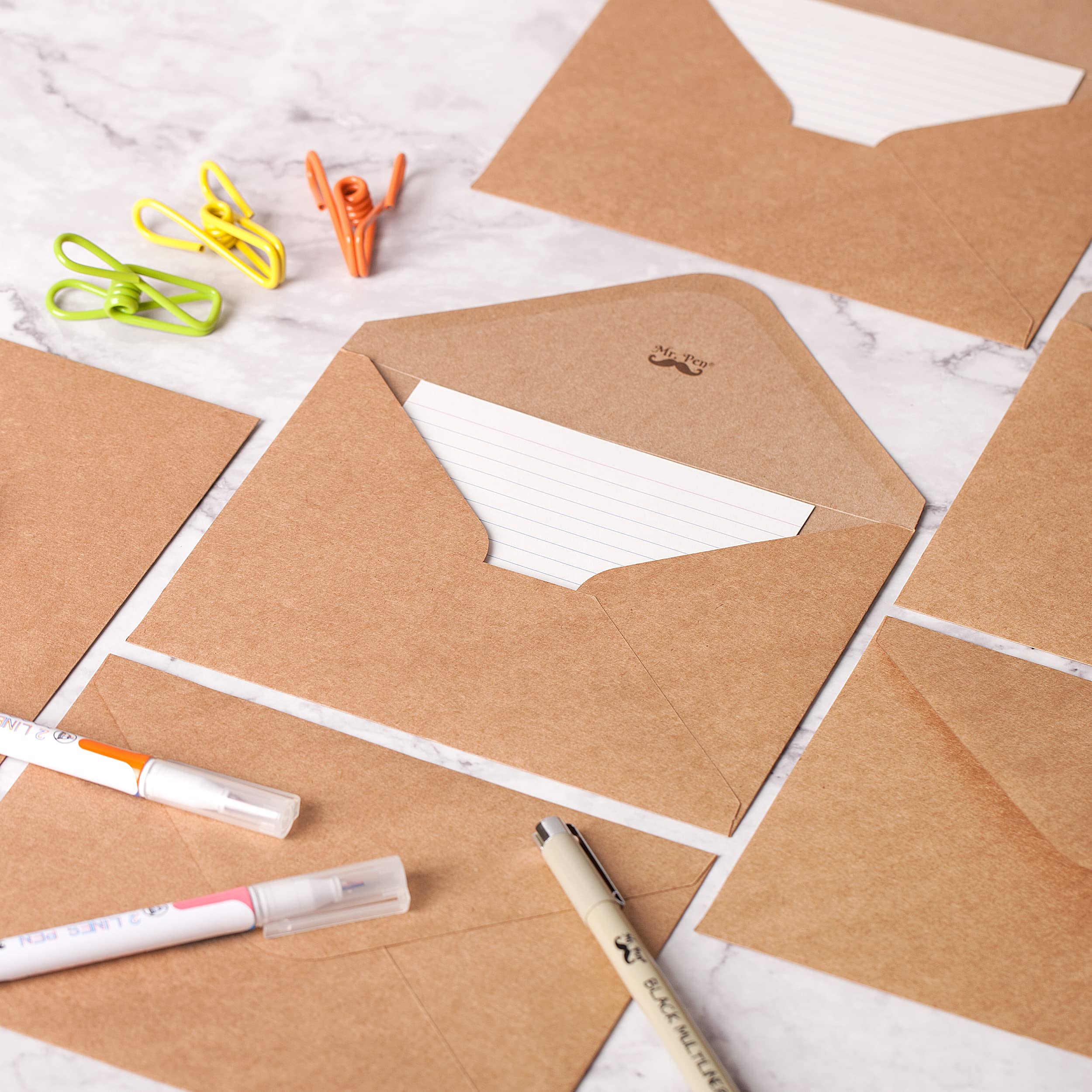 Mr. Pen- Kraft Envelopes, 39 Pack, 5 x 7 Inch, A7 Envelopes, Brown Envelopes, Card Envelopes, Kraft Paper Envelopes, Invitation Envelopes, Postcard Envelopes