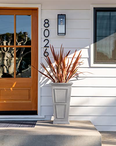 Veradek Brixton Series Tall Plastic Planter - Large Outdoor Planter for Front Porch | Crack Resistant All-Weather Use | Classic Estate Design for Tall Plants, Flowers, Trees