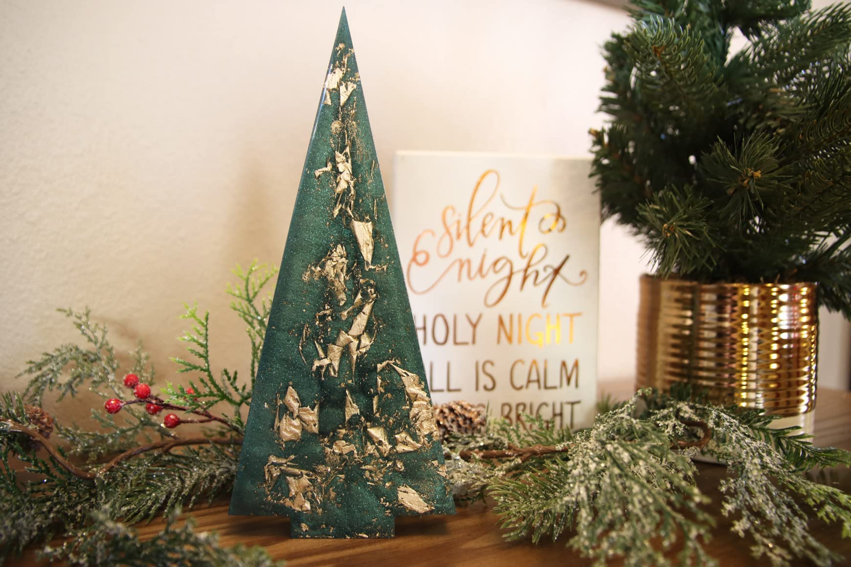 CROWNMADE Resin Christmas Tree Mold Silicone Christmas Mold for Resin Decoration