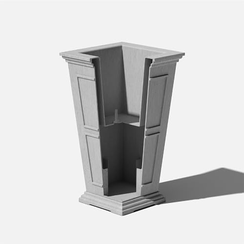 Veradek Brixton Series Tall Plastic Planter - Large Outdoor Planter for Front Porch | Crack Resistant All-Weather Use | Classic Estate Design for Tall Plants, Flowers, Trees