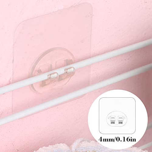 RUIYELE 15 Packs Shower Caddy Adhesive Hooks Replacement Waterproof Adhesive Hooks Sticker No Drilling Wall Mount Sticker Hook Transparent Adhesive Pad for Shower Caddy, Kitchen Racks