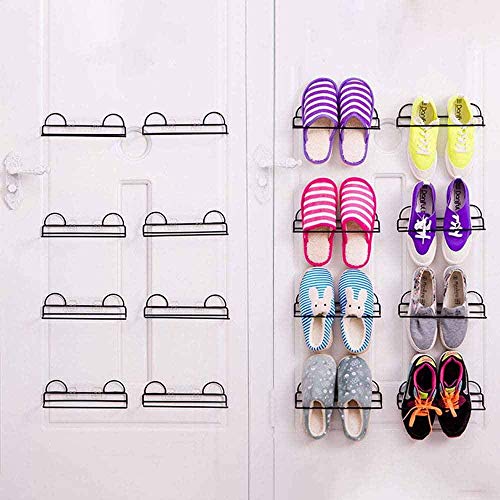 MFCHY Paste Wrought Iron Shoe Rack Bathroom Slippers Shelf Home Living Room Creative Shoe Hook Suction Wall-Mounted Shoe Rack