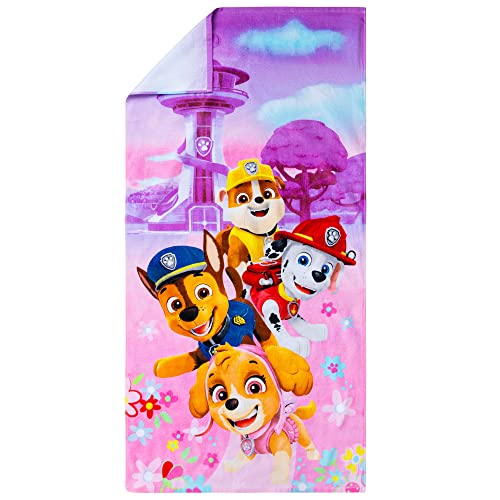 Franco Kids Super Soft Cotton Bath/Pool/Beach Towel, 58 in x 28 in, Paw Patrol Girls