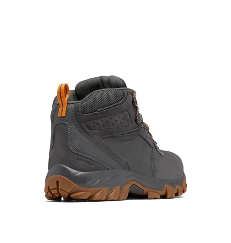 Columbia Men's Newton Ridge Plus II Suede Waterproof Hiking Shoe, Dark Grey/Gold Amber, 10