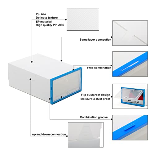 YWHGPI2014 Transparent shoe box 12pack (white) Shoes Organizers Plastic Thickened Foldable Dustproof Storage Box Combined Shoe Cabinet