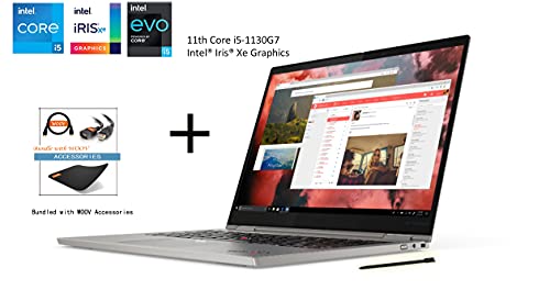 Lenovo ThinkPad X1 Titanium Yoga Laptop, Thin and Light, 13.5" QHD (2256 x 1504) IPS 3:2 Touch 450 nits, i5-1130G7, Iris Xe, Dolby Vision, Win 10 Pro, WOOV Accessories (16GB RAM | 512GB PCIe SSD)