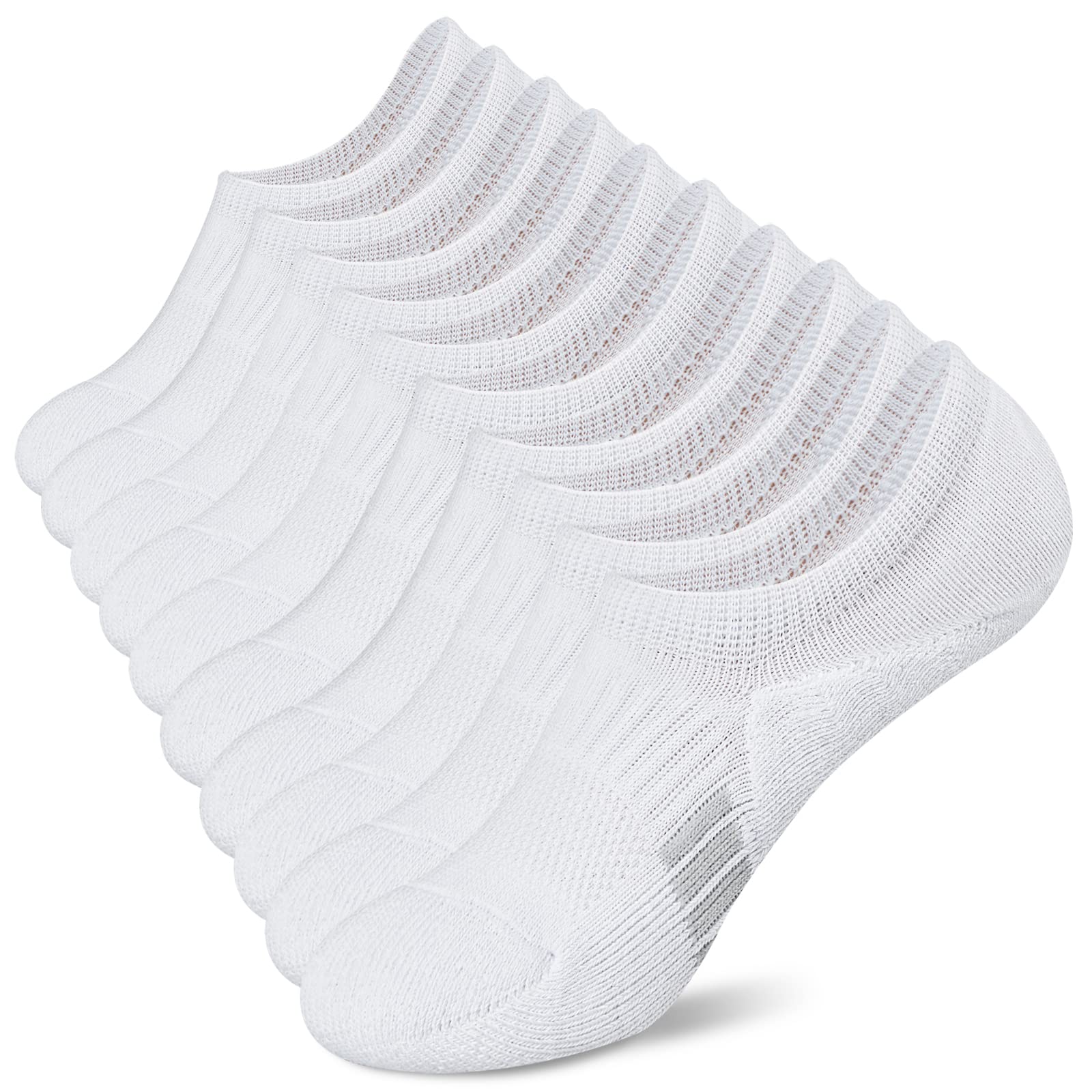 Amutost No Show Socks Womens White Running Thick Low Cut Athletic Ankle Soft 5-6 Pairs