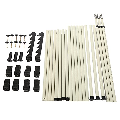 Portable Garment Rack, Adjustable Heavy Duty DIY Clothes Wardrobe Clothing Rack Metal Clothes Closet Storage Origanizer for Clothes Jacket Shirt Long Dress, 3 Poles 4 Bars