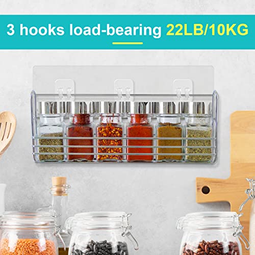 NEWJINXIN 10 Packs Shower Caddy Adhesive Hooks Replacement Transparent Sticker Hook, Strong Sticker Hooks for Kitchen,Bathroom Shower Caddy,No Drilling Bath Toilet Kitchen Organizer Accessories
