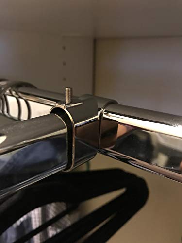 HandyCT Oval T Adapter 90D Closet Rod Wardrobe Closet tubing Support Choose Your Color, 30x15mm (Chrome)