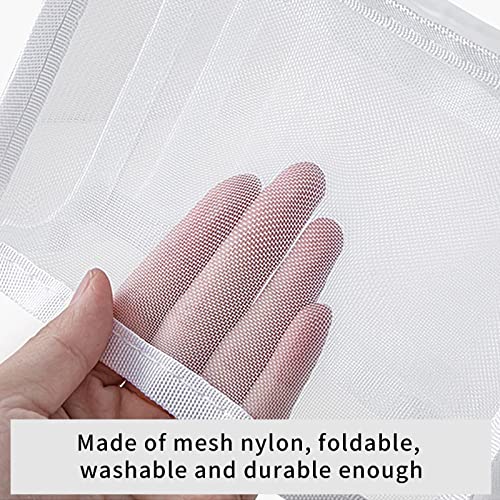 Xiaoxiuqiu Wardrobe Clothes Organizer For Folded Clothes(2pcs), 7 Grids closet organizer Drawer Dividers For Jeans leggings In Bedroom,Mesh Plastic White (M-Jeans Grid + S-Leggings Grid)