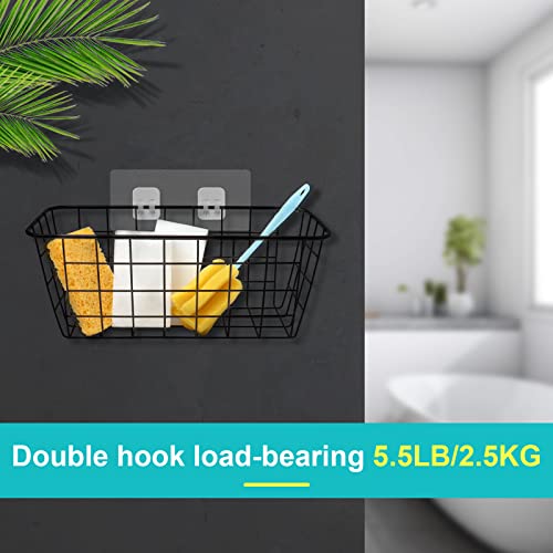 NEWJINXIN 10 Packs Shower Caddy Adhesive Hooks Replacement Transparent Sticker Hook, Strong Sticker Hooks for Kitchen,Bathroom Shower Caddy,No Drilling Bath Toilet Kitchen Organizer Accessories