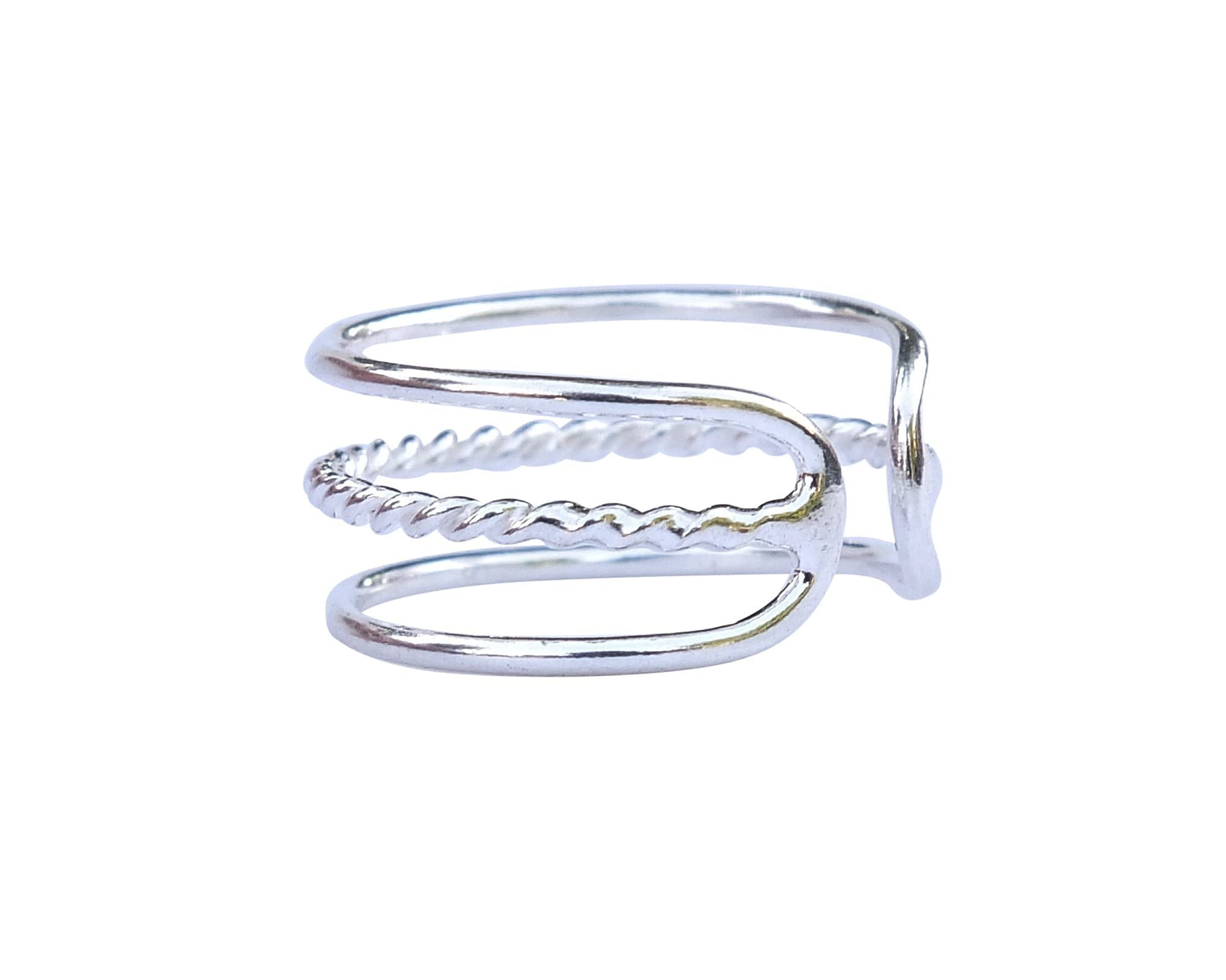Handmade Silver Triple Band Adjustable Toe Ring, 925 Sterling Silver, Classic 3 Row Dainty Open Toe, Pinky or Knuckle Rings for Women, By MiYa Jewelry Creations