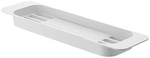 Yamazaki Home Tower Expandable Bathtub Caddy β Bathroom Tray Table Holder., White