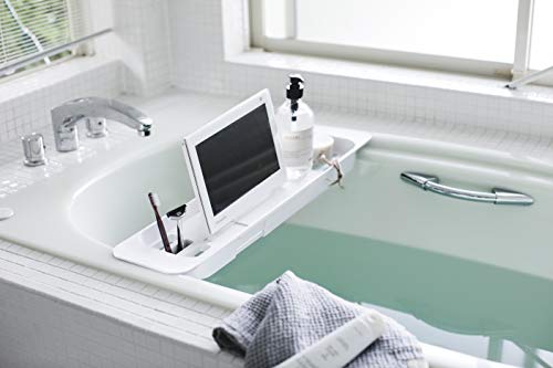 Yamazaki Home Tower Expandable Bathtub Caddy β Bathroom Tray Table Holder., White