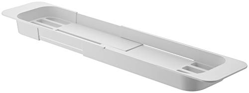 Yamazaki Home Tower Expandable Bathtub Caddy β Bathroom Tray Table Holder., White