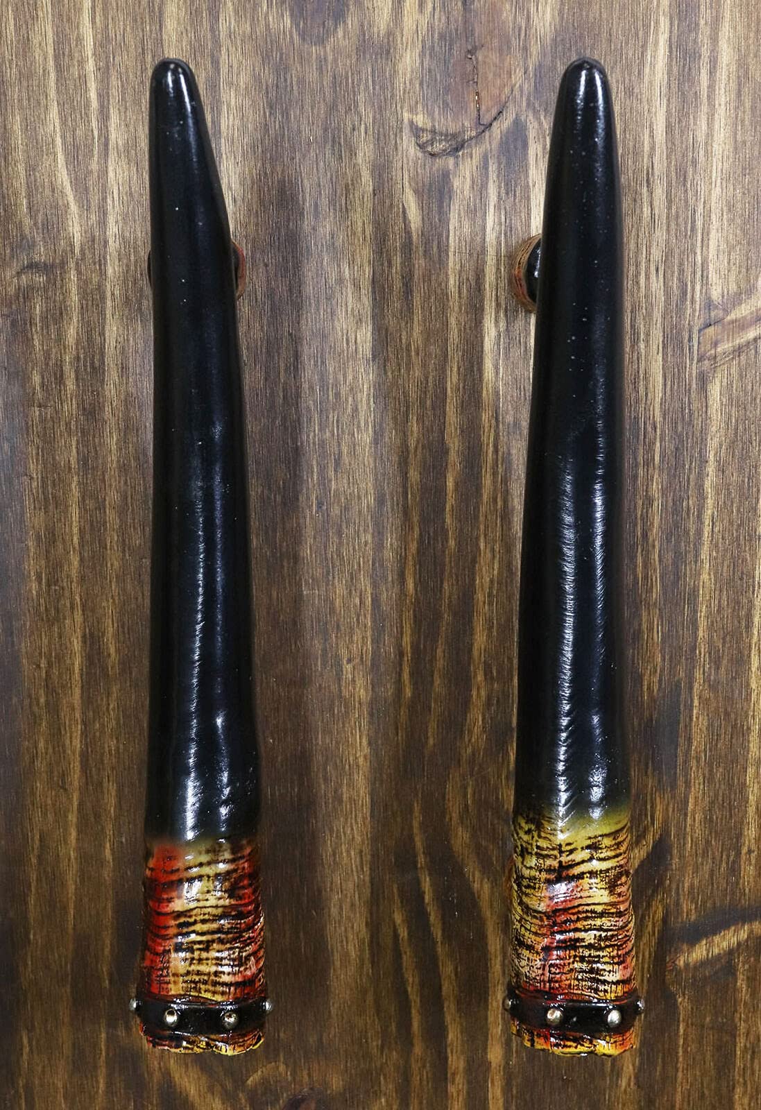 New Set of 2 Rustic Western Buffalo Bison Ox Cattle Horns Barn Door Bar Pull Handles EB-5734GIF Unique Home Décor Birthdays InnaBest