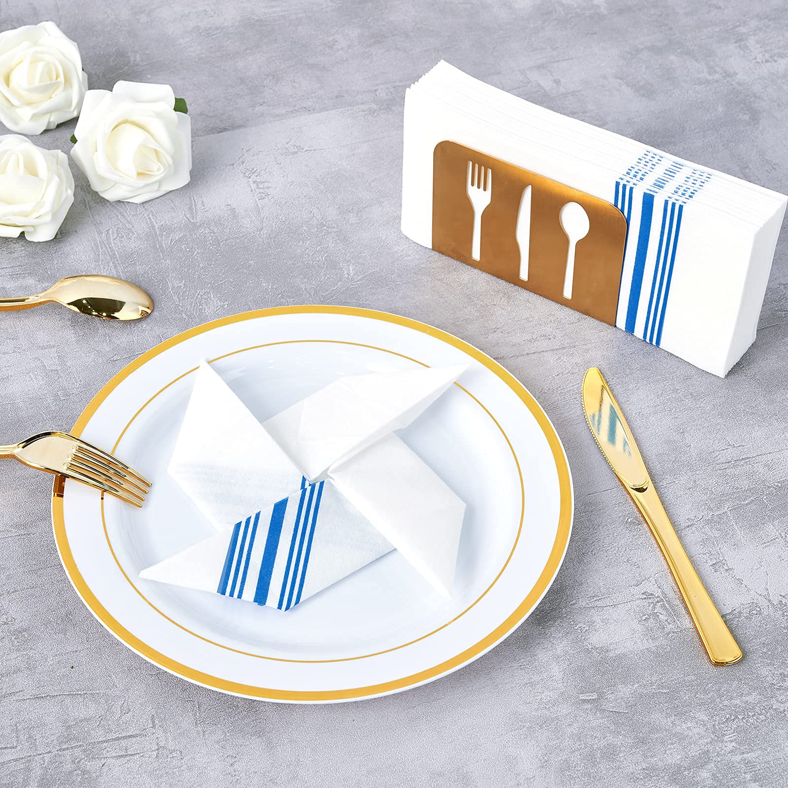 Vplus 300 PACK Guest Towels Disposable Bathroom, Decorative Bathroom Napkins Cloth Feel, Soft, and Absorbent Disposable Paper Hand Towel for Dinners, Kitchen, Parties, Weddings, Christmas Party