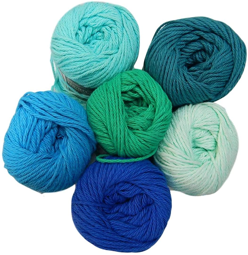 Lily Sugar 'n Cream Yarn Bundle Plus Bamboo Knitting Gauge 100% Cotton Worsted #4 Weight (Mix 106)