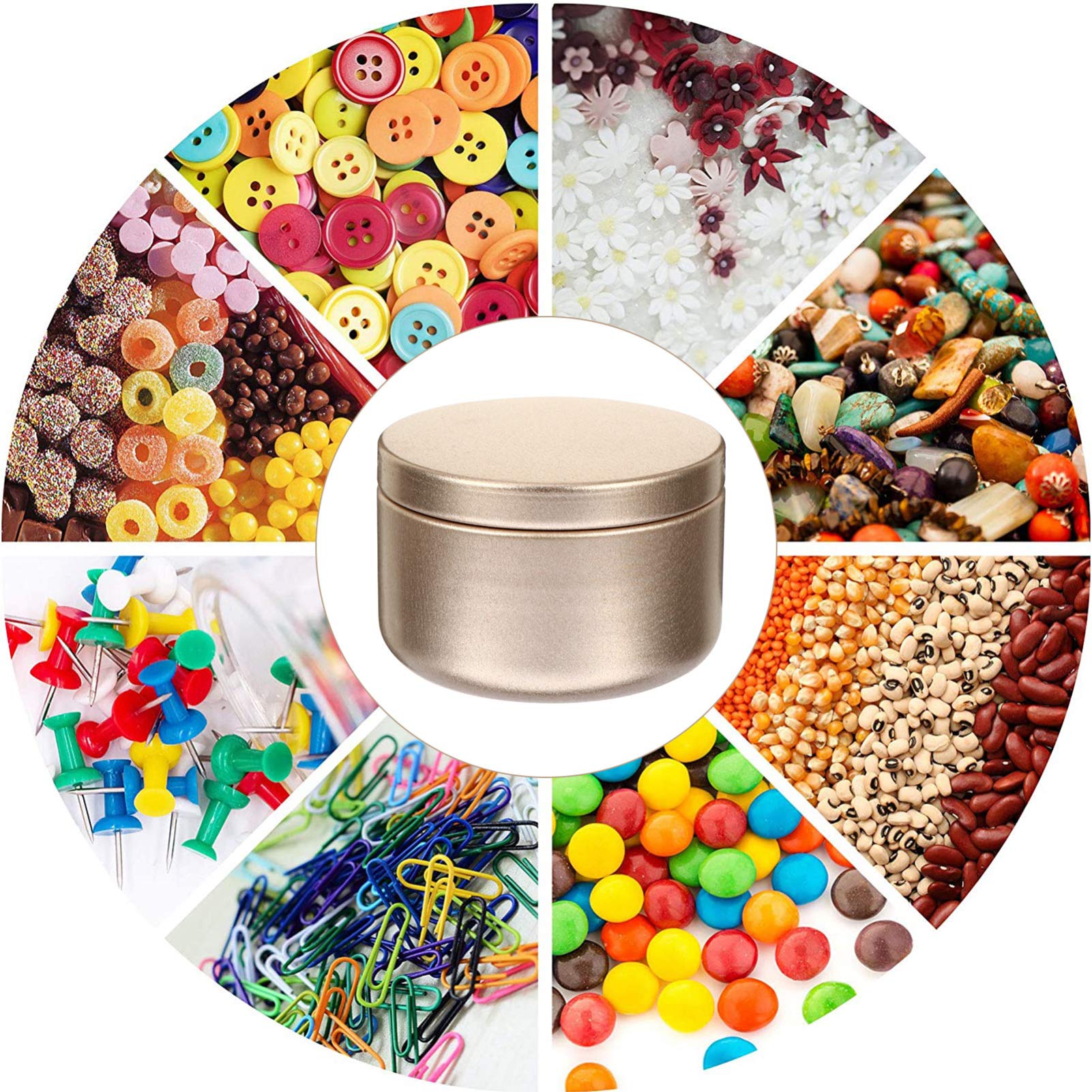 12pcs Metal Candle Tins Scented Candle Tin Sealing Tea Canister Storage Jar Candy Storage Container Iron Candle Jar DIY Candle Tins Golden 1