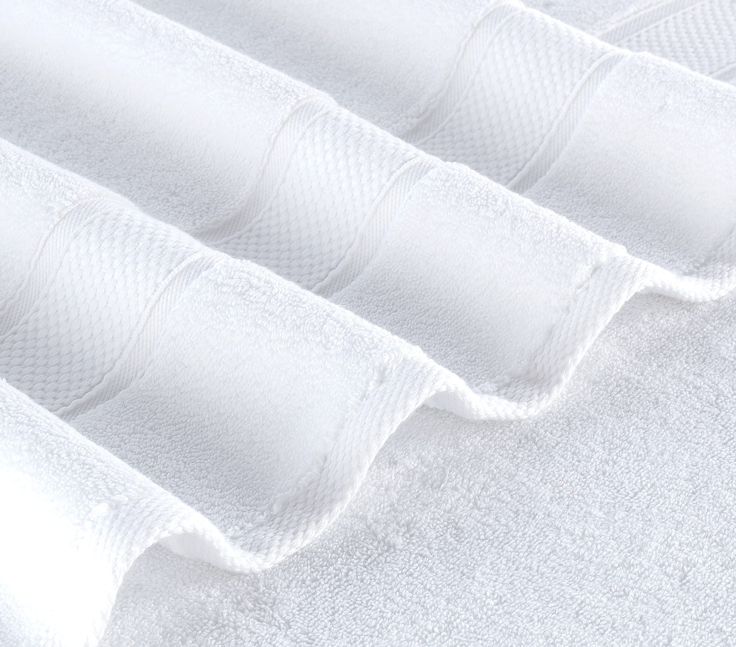 NOVA Luxury Linen - Hotel Quality Turkish Towel Set for Bathroom (4 Pcs Hand Towel Set, Pure White)