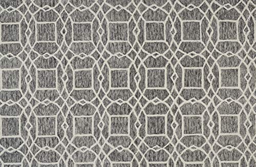 Feizy Rugs - Rhett Geometric Lattice Print Rug, Charcoal Gray, 8ft x 10ft Area Rug