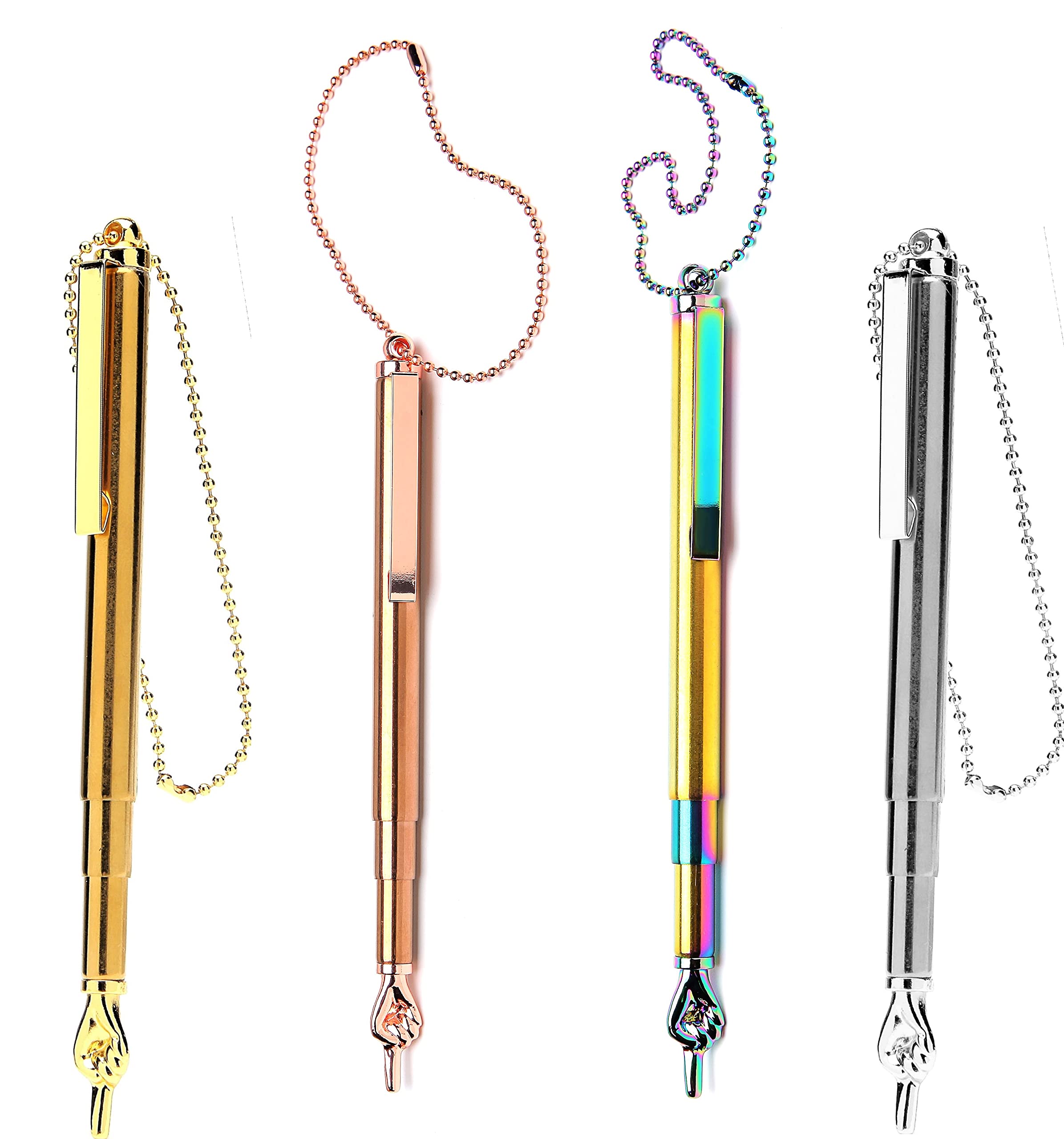 Torah Book Scalable Extendable Hand Pointer with Pocket Clip 14 CM Scalable to 27 CM Plus Steel Bead Chain Great Bar Bat Mitzvah Gift (Rose Gold)