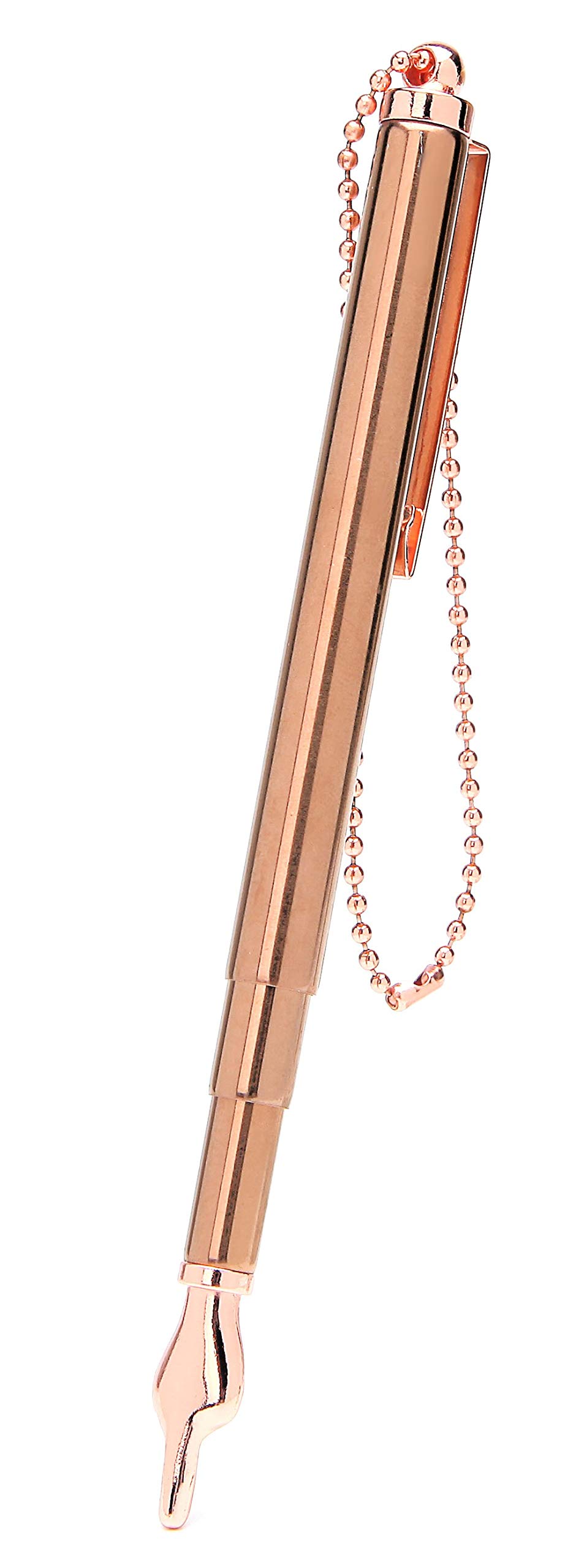 Torah Book Scalable Extendable Hand Pointer with Pocket Clip 14 CM Scalable to 27 CM Plus Steel Bead Chain Great Bar Bat Mitzvah Gift (Rose Gold)