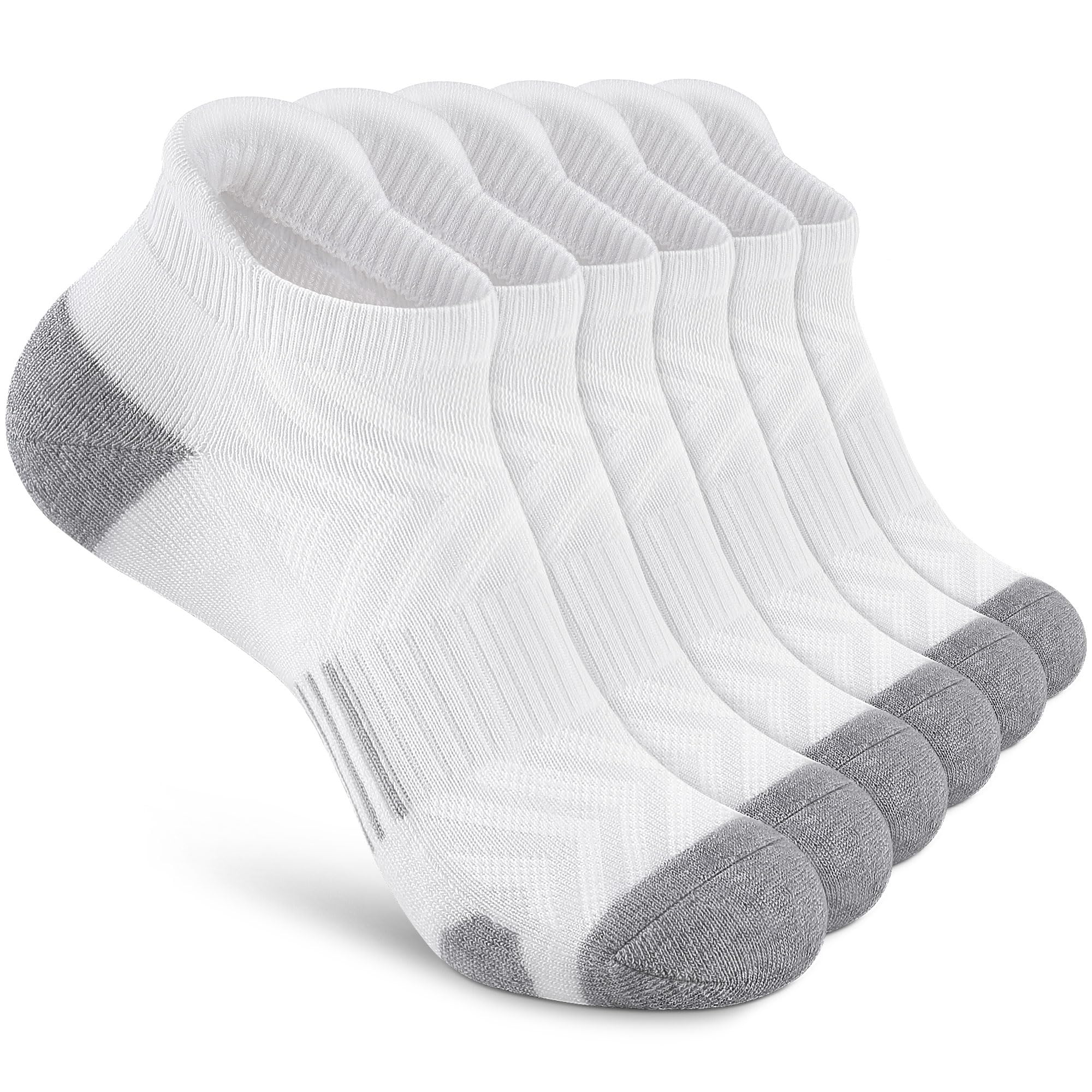 Felicigeely Ankle Athletic Running Socks Low Cut Sports Socks Breathable Cushioned Tab Socks for Men Women 6 Pairs