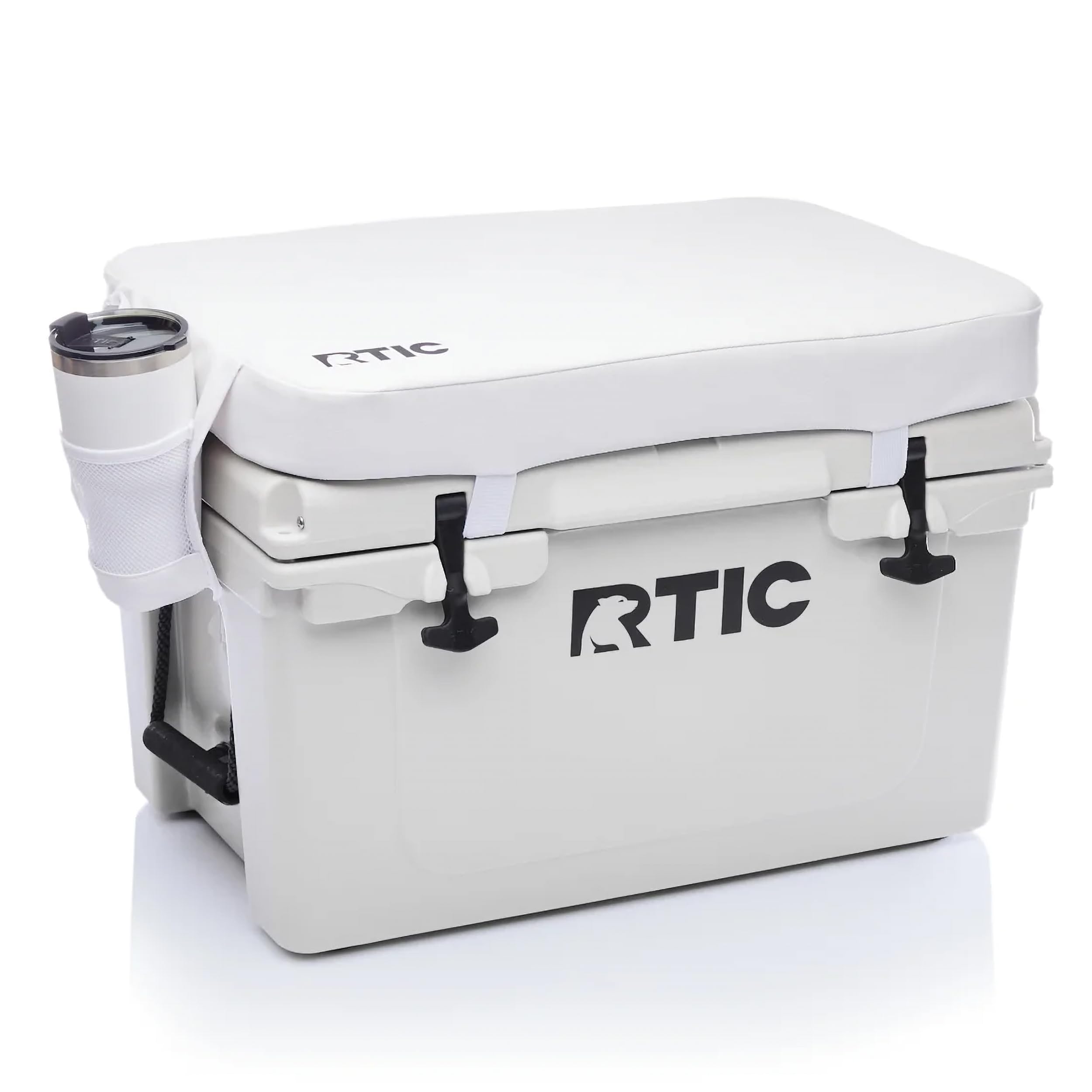 RTIC Cooler Seat Cushion Compatible Hard Coolers, Great for Family Travels, Boating Or Hunting, Easy Clean Vinyl, Buckle Fastening and Anti Slip, 45