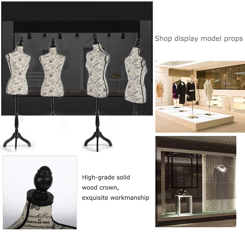 Female Dress Form Mannequin Body Foam Mannequin Torso 60-67 Inch Adjustable Dress Mannequin with Wooden Tripod Base Stand for Sewing Dressmaker Model Display Fitting Styling (Mixed)