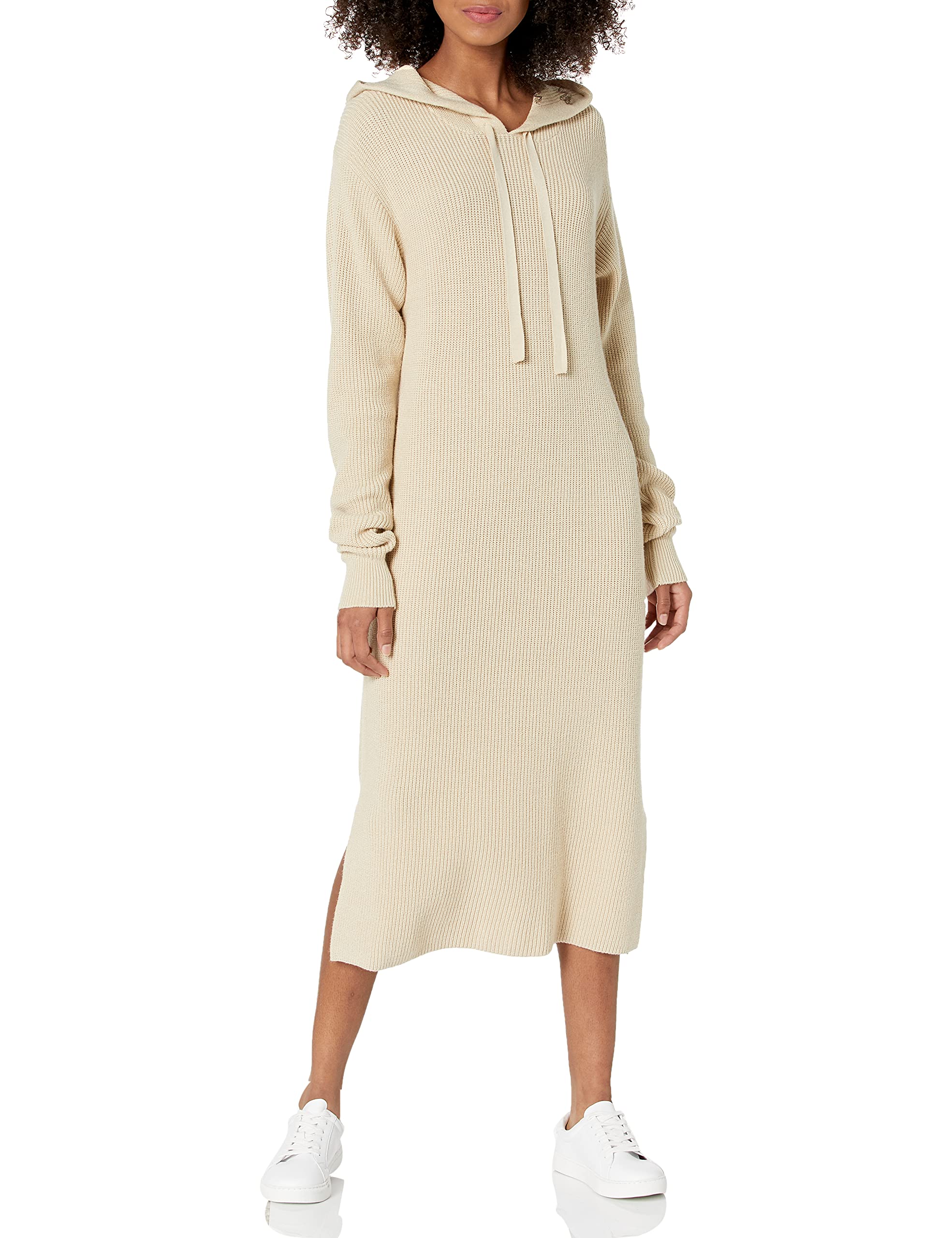 The Drop Women's Claudia Cuddle Hoodie Midi Dress, Crème Brulee, M